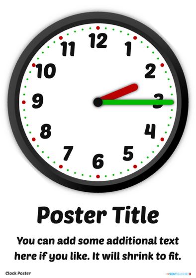 SEN Teacher : Clocks - Large Poster ⋆ Printable Poster